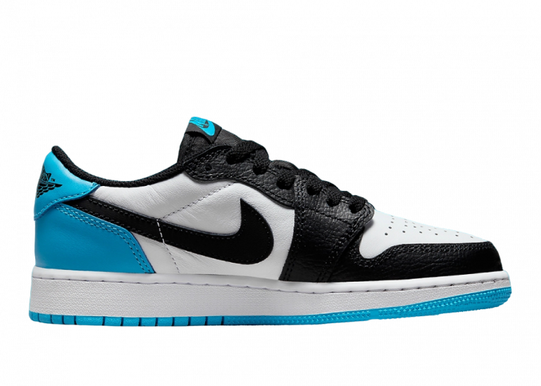 Nike Air Jordan 1 Retro Low OG Black Dark Powder Blue (GS) - CZ0858-104 ...