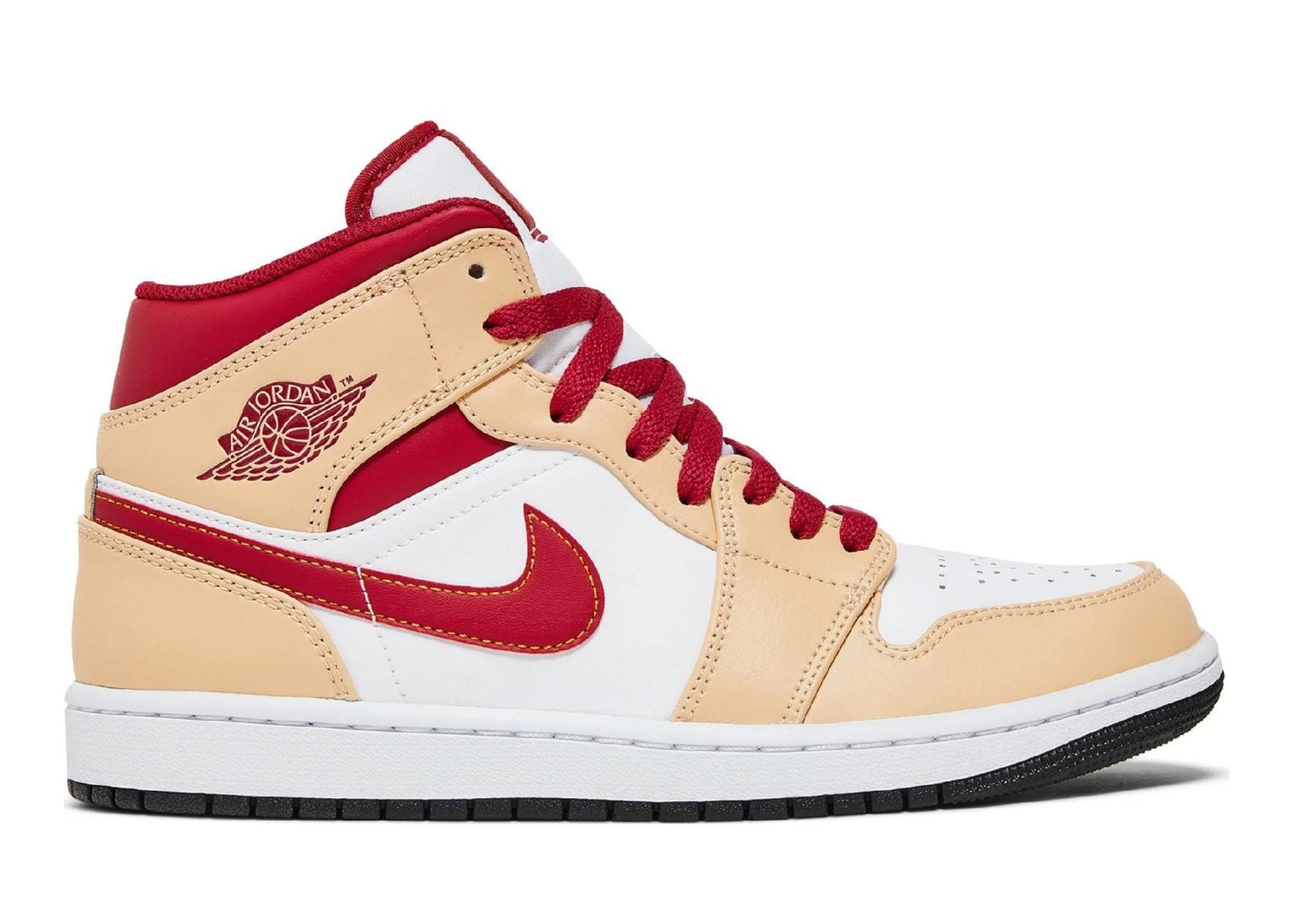 Nike Air Jordan 1 Mid Beige White Red - 554724-201 | Sneaker Baker