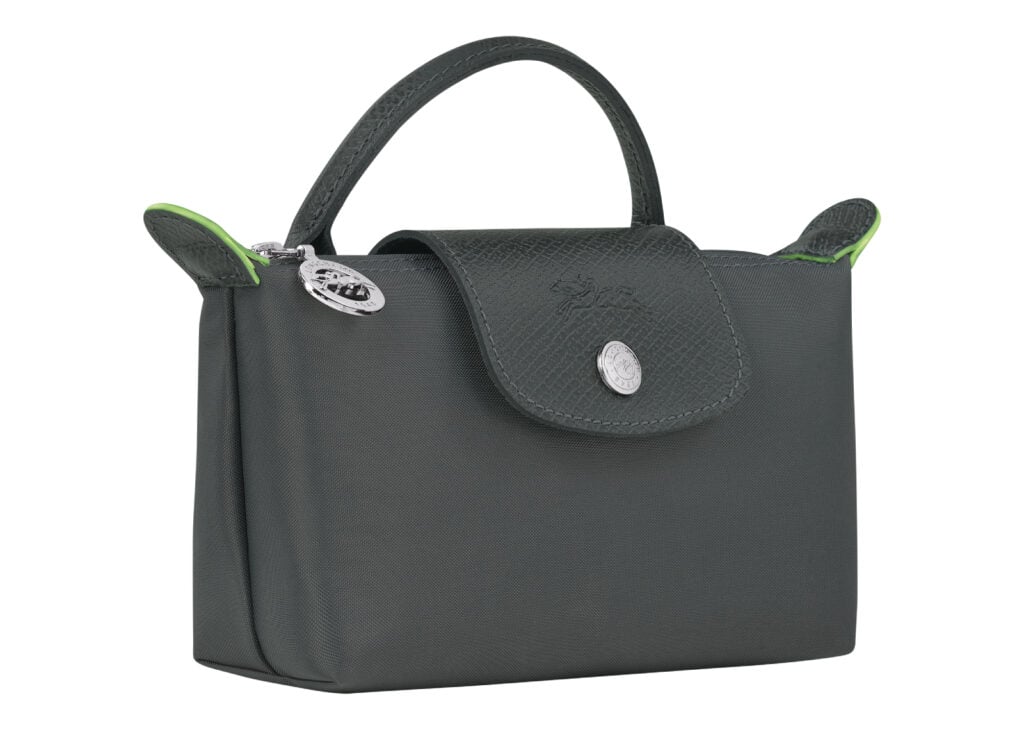 Longchamp Le Pliage Green Pouch With Handle Graphite - 34175919P66 ...