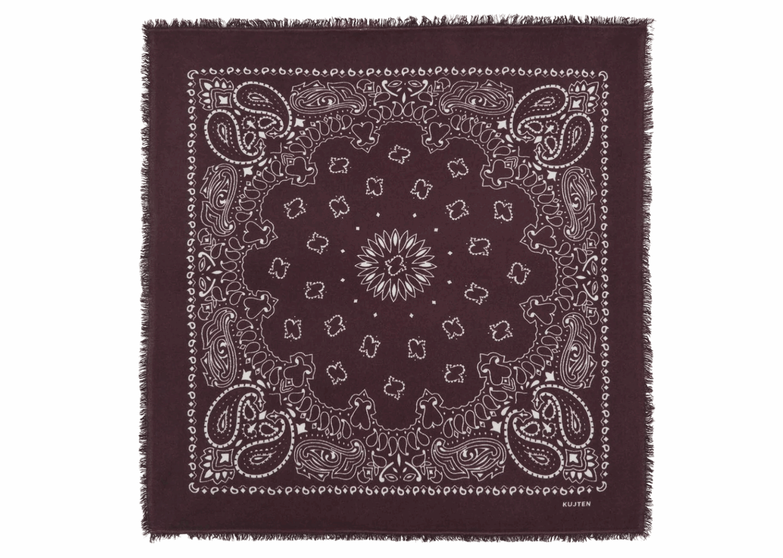 Kujten Large Cashmere Bandana Hachiko Burgundy - AK-2221-231-BORDEAUX ...