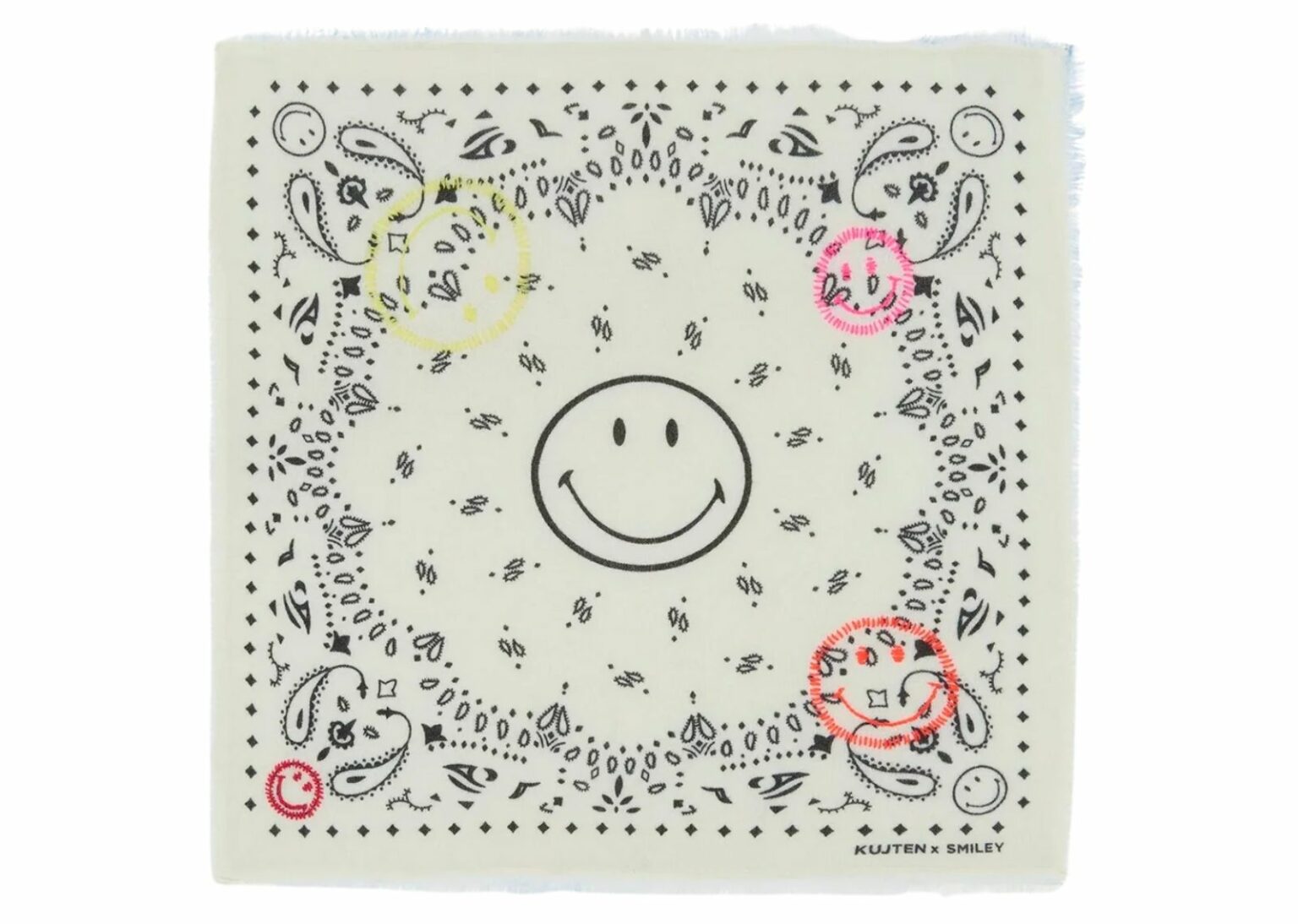 Kujten Small Bandana Hachi Smiley Brode White - AK 3981-755 – Blanc ...