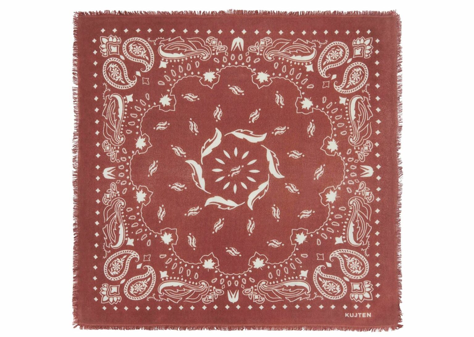 Kujten Large Bandana Hachiko Feather Earth Burgundy - AK 4007-2056 ...